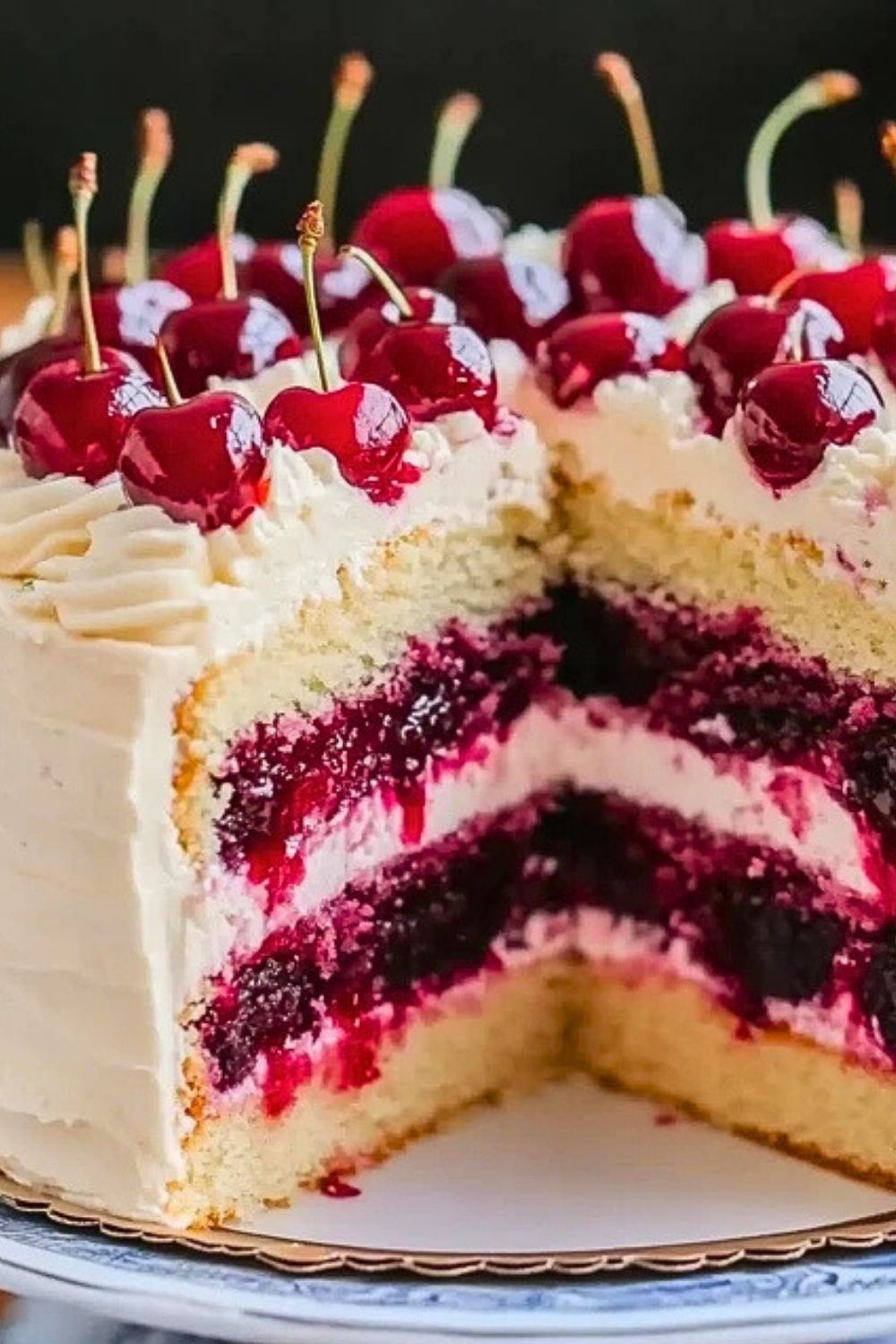 Cherry Layer Cake with Cherry Cream Cheese Frosting
