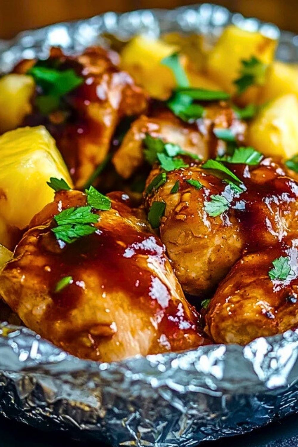 Hawaiian BBQ Chicken and Pineapple Foil Packets Recipe