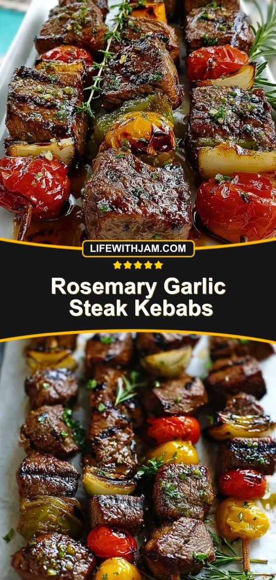 Rosemary Garlic Steak Kebabs