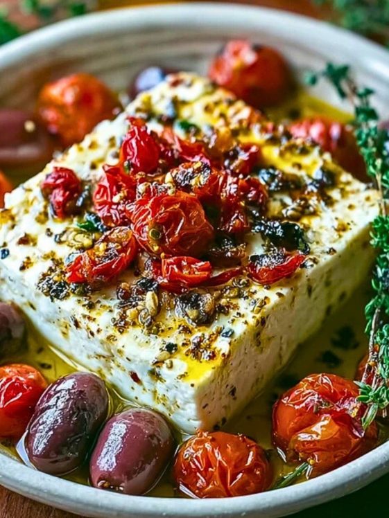 Mediterranean Baked Feta Appetizer