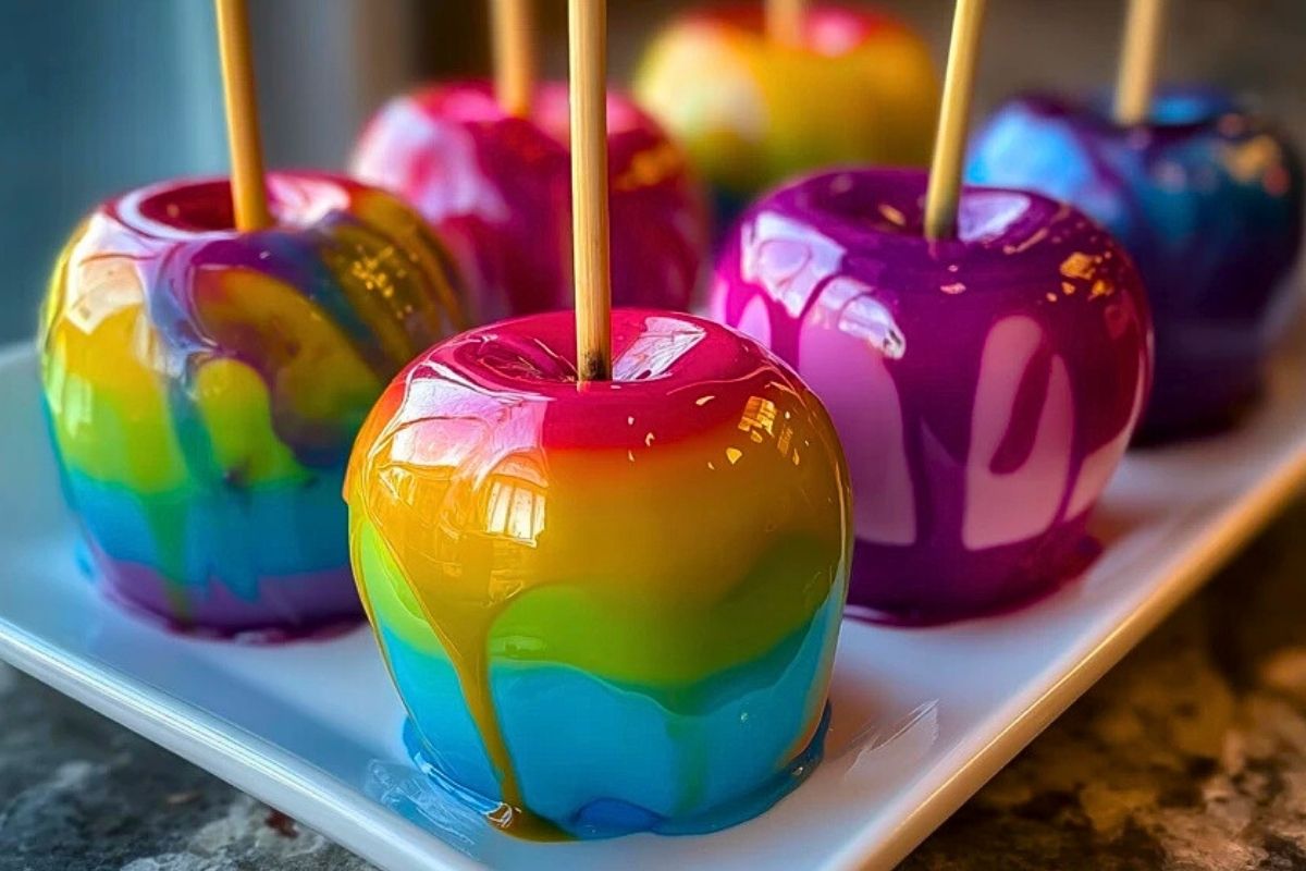 Rainbow Candy Apples